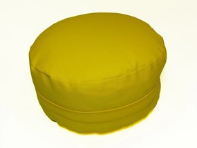 S radostí - vlastní výroba Meditační polštář se zlatým Květem života - žlutý Velikost: ∅30 x v12 cm