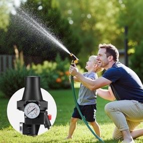 Tlakový spínač pro domácí vodárnu Wiltec SKD-3 – 230 V, 10 bar, černá (51248)