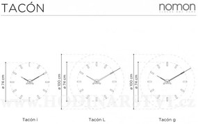 Designové nástěnné hodiny Nomon Tacon4i 73cm