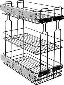 Cargo Boční 30 3-ÚROVŇOVÝ S Tlumením Dovírání Koš Grafit