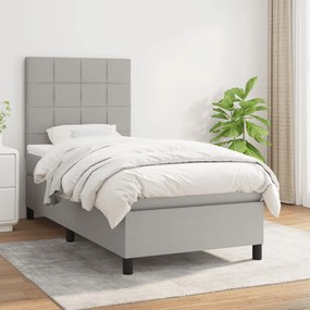 Box spring postel s matrací světle šedá 90x190 cm textil 3141737