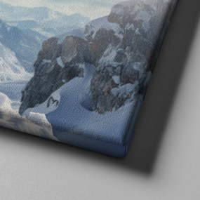 Obraz na plátně - Lední medvěd se rozhlíží ve sněžných horách FeelHappy.cz Velikost obrazu: 90 x 60 cm