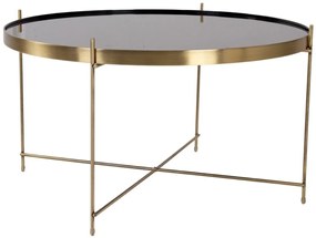 OnaDnes -20% Nordic Living Zlatý kulatý skleněný konferenční stolek Emeli 70 cm