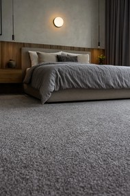 Condor Carpets, Metrážový koberec Bali 075, na míru, šíře 4m, šedá, filc, dětský pokoj