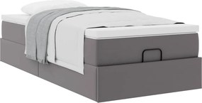Osmanský rám postele s matrací šedá 100x200cm umělá kůže 3311024