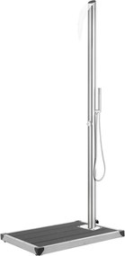 Zahradní sprcha s šedou základnou 225 cm nerezová ocel 3070785