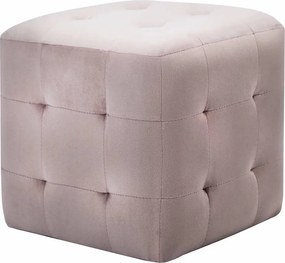 Taburety 2 ks růžové 30 x 30 x 30 cm sametová látka 278388