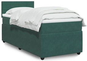 Box spring postel s matrací tmavě zelená 100x200 cm samet 3287665