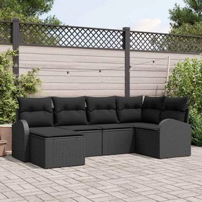 Set pohovek 6 ks Černá polyratan 3354782