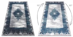 koberec CORE W9797 Rám, růžice strukturální dvě úrovně rouna, modrý velikost 180x270 cm | krásné koberce cz