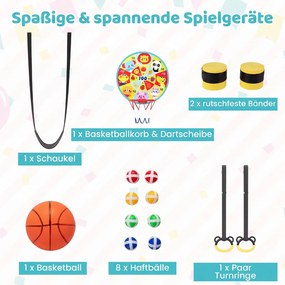 Costway Trampolína pro děti 154 cm 6 v 1 Dětská trampolína s – modrý