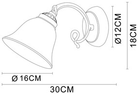 Nástěnná lampa Odin, mosaz