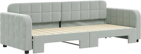 Válenda s přistýlkou světle šedá 80 x 200 cm samet 3196922