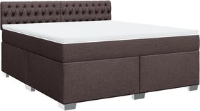 Box spring postel s matrací tmavě hnědá 180x200 cm textil 3288277