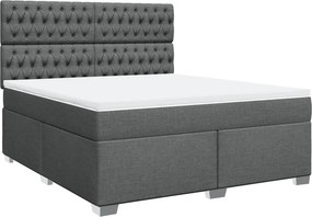 Box spring postel s matrací tmavě šedá 180x200 cm textil 3292875