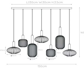 Lucide 45386/07/62 - Lustr na lanku MALOTO 7xE27/40W/230V