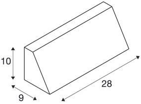 SLV 1003453 Pema, černé venkovní nástěnné svítidlo LED 16W 3000/4000K, délka 28cm, IP65