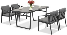 Jídelní set Cento pro 4 osoby Garden Point antracitový