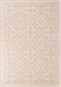 NORTHRUGS, Kusový koberec Duet Rosel 106252 Beige/White - na ven i na doma, 200x290, béžová, chodba / předsíň