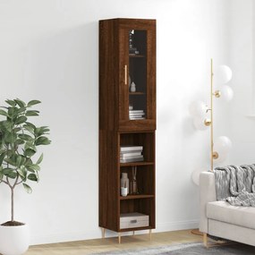 vidaXL Skříň highboard 34,5 x 34 x 180 cm kompozitní dřevo [3199354] Barva: hnědý dub