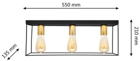 Stropní svítidlo FINN 3xE27/15W/230V černá/zlatá