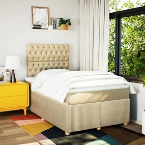 Box spring postel s matrací krémová 120x200 cm textil 3294335