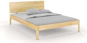 Dřevěná postel Visby AMMER z borovice / 200x200 cm, přírodní barva