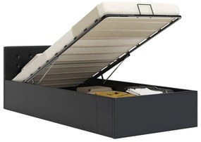 Rám postele s úložným prostorem černý umělá kůže 100 x 200 cm 285511