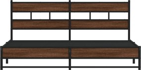 Kovový rám postele bez matrace hnědý dub 180 x 200 cm 3308512