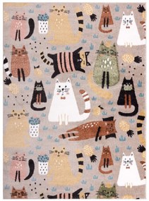 Dywany Łuszczów Dětský kusový koberec Fun Kittens Cats beige ROZMĚR: 120x170