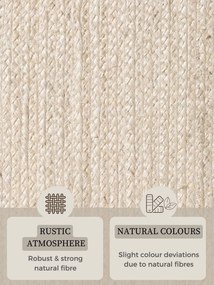 Hanse Home, Kusový koberec Jute Braided 106007 Ivory ovál, 160x230 ovál, béžová, chodba / předsíň