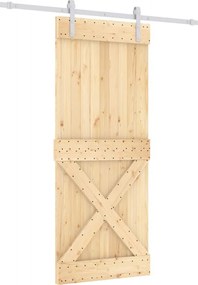 vidaXL Posuvné dveře s kováním 85 x 210 cm masivní borové dřevo [3203018]