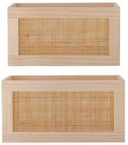 Dekorativní dřevěné úložné boxy v přírodní barvě v sadě 2 ks 39x29x20 cm Piana – Bloomingville