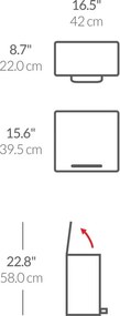 Simplehuman Mini pedálový odpadkový koš na tříděný odpad 15 l, bílá