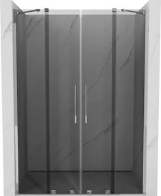 Mexen Velar Duo, posuvné sprchové dveře do otvoru 160 cm, 8mm šedé sklo, chromová, 871-160-000-42-01