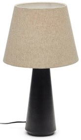 Černo-béžová stolní lampa s textilním stínidlem (výška 60 cm) Torrent – Kave Home