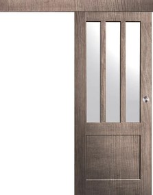 posuvné interiérové dveře na stěnu vasco doors LISBONA model 5 Průchozí rozměr: 70 x 197 cm, Orientace dveří: Levé dveře, Dekor: Dub rustikální