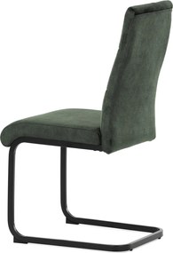 Jídelní židle APRIL - zelený samet vintage / černé kovové nohy