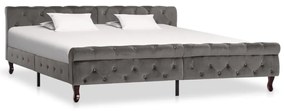 vidaXL Rám postele šedý samet 200 x 200 cm