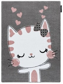 Hans Home | Dětský kusový koberec Petit Kitty cat grey - 200x290
