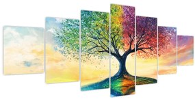Obraz - Malovaný strom ročních období (210x100 cm)