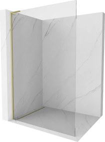Mexen Kioto L, sprchová zástěna Walk-In 100 x 200 cm, 8mm čiré sklo, zlatý matný profil, 800-100-103-55-00
