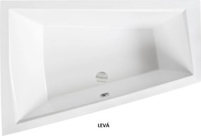 Besco Intima Duo Slim asymetrická vana 180 x 125 cm levá akrylát bílá VANINTID18SLIML