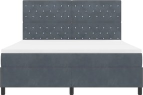 Postel s boxspringem s matrací Tmavě šedá 180 x 200 cm samet 3339783