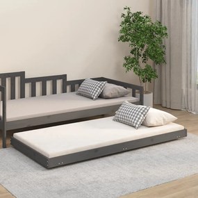 823511 vidaXL Rám postele šedý 75 x 190 cm masivní borové dřevo