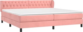 Box spring postel s matrací růžová 200x200 cm samet 3127696