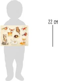 Small Foot Dřevěné puzzle Lesní zvířátka / od 12 měsíců