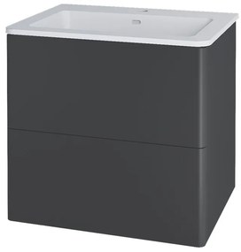 Mereo Mereo, Siena, koupelnová skříňka s umyvadlem z litého mramoru 61 cm, bílá, antracit, černá, CN430M