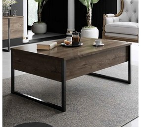 Designový konferenční stolek Hallan 90 cm ořech / černý