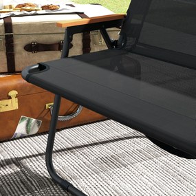 Outsunny Skládací zahradní lavice pro 2 osoby do 220 kg pro kempování Terasa Síťovina černá 108x65x73cm | Aosom.de